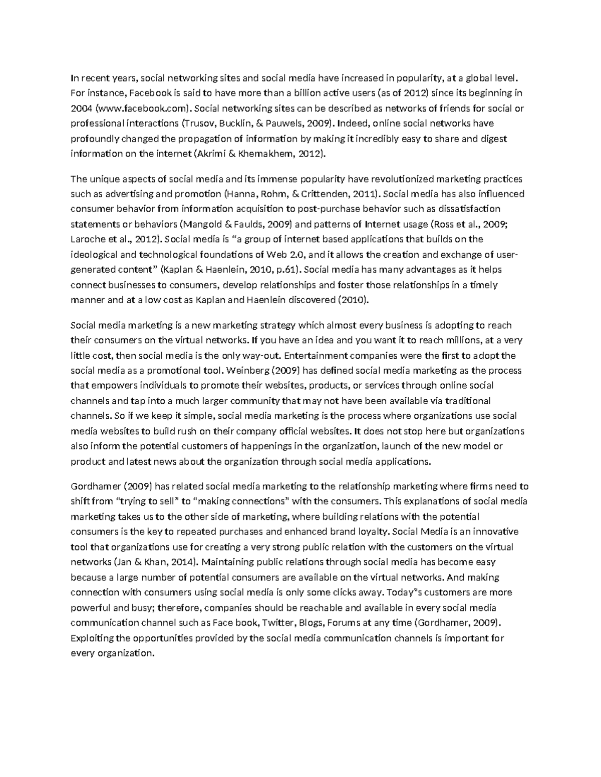 RRL - Marketing Management: The Impact of Social Media on Marketing ...