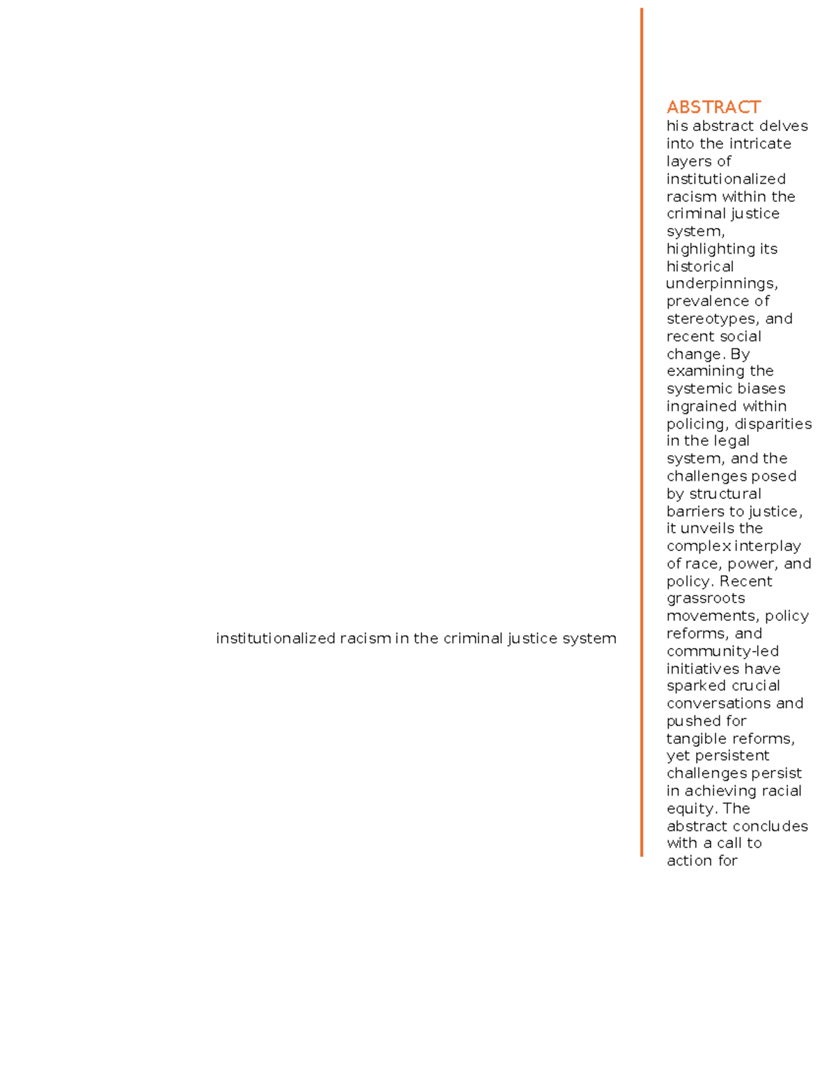 Institutional Racism in Criminal Justice: A Comprehensive Analysis ...