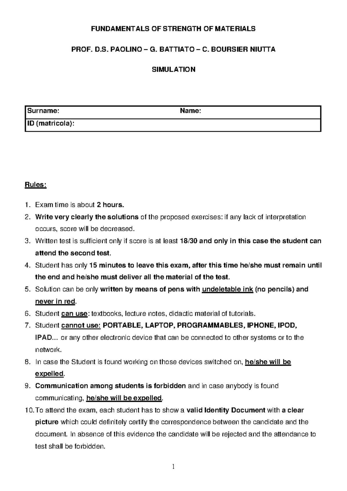 FSM Test 1 - Simulation Guidelines and Problems Analysis - Studocu