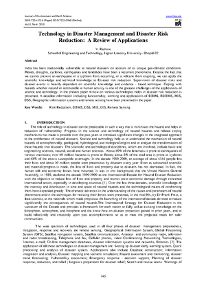 DRRM - MX3084 - 23MX302 - UNIT II - UNIT II DISASTER RISK REDUCTION ...