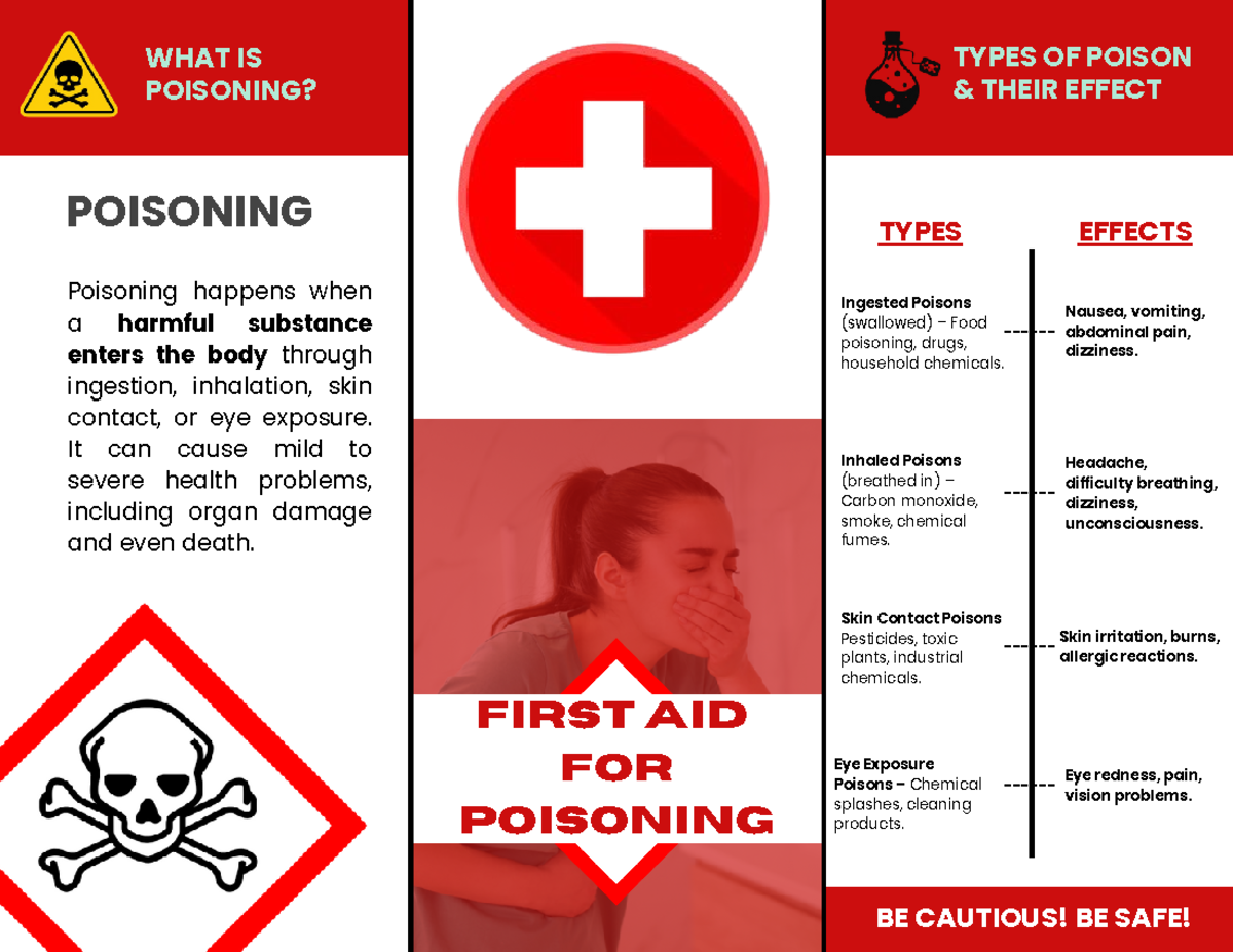 First aid - POISONING WHAT IS POISONING? Poisoning happens when a ...