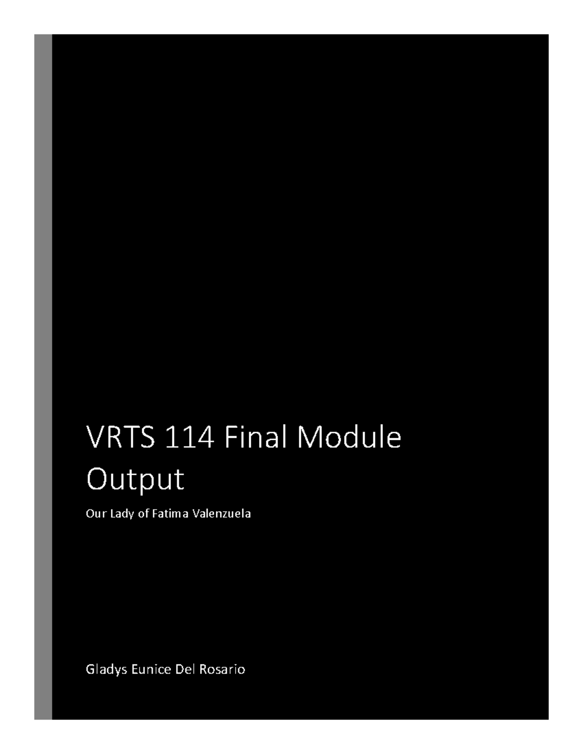 VRTS 114 Final Module Output: Community Engagement Activities and Insights - Studocu