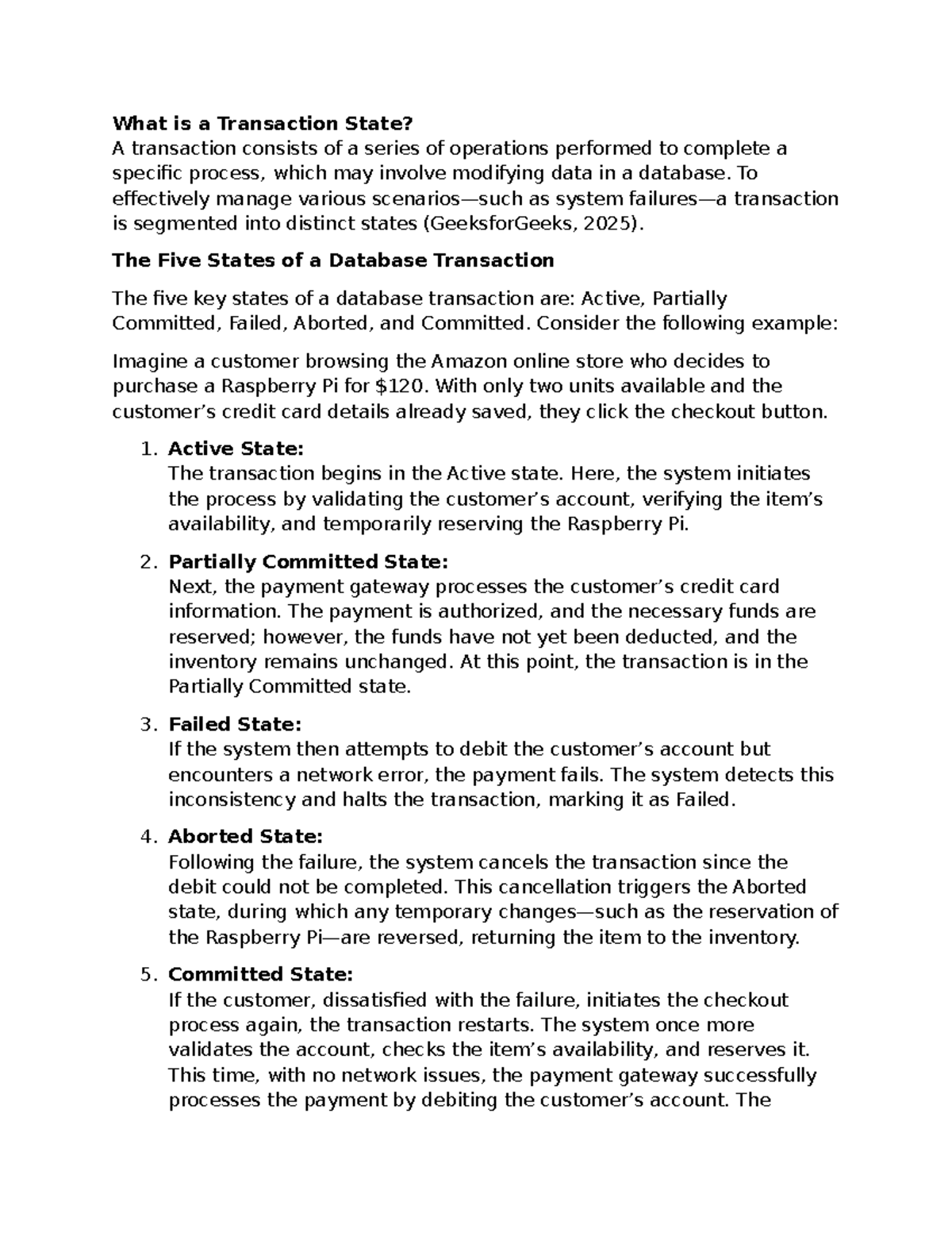 DF2 - Understanding Transaction States in Database Management - Studocu