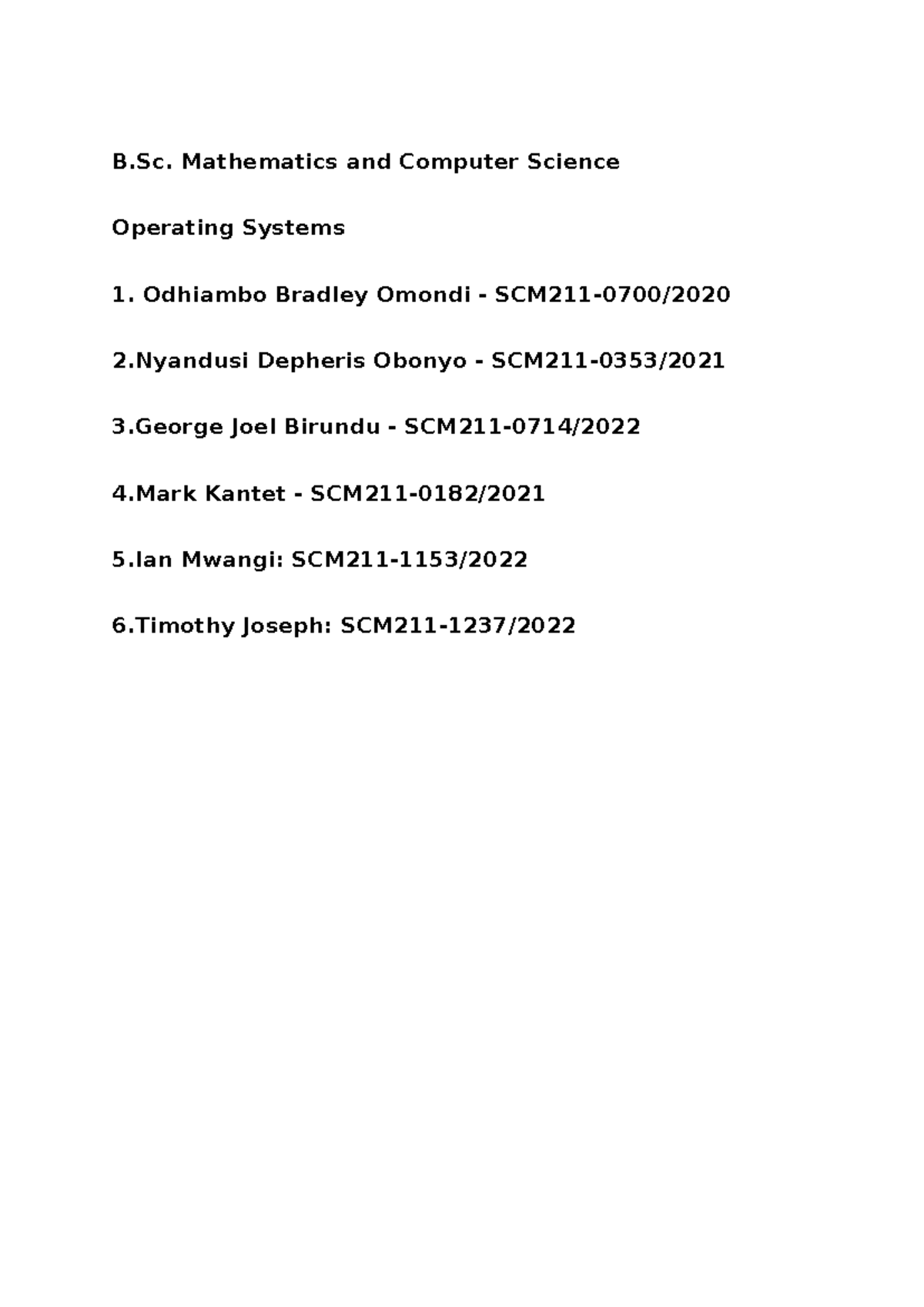 Operating Systems Notes - SCM211 Presentation Summary - Studocu