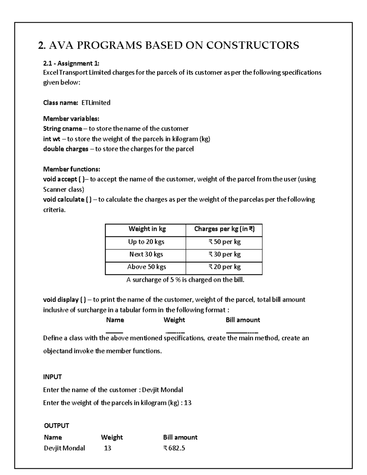 Questions final copy removed - 2. AVA PROGRAMS BASED ON CONSTRUCTORS 2 ...