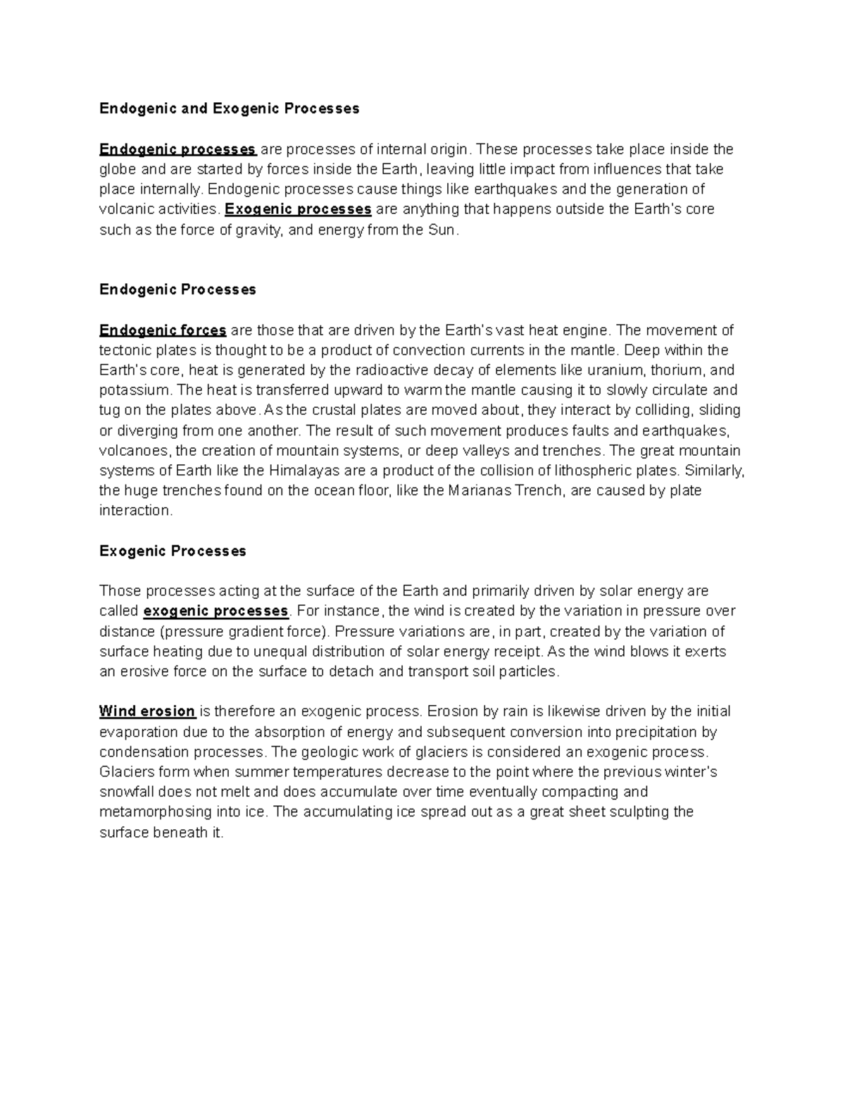 Endogenic and Exogenic Processes - Endogenic and Exogenic Processes ...