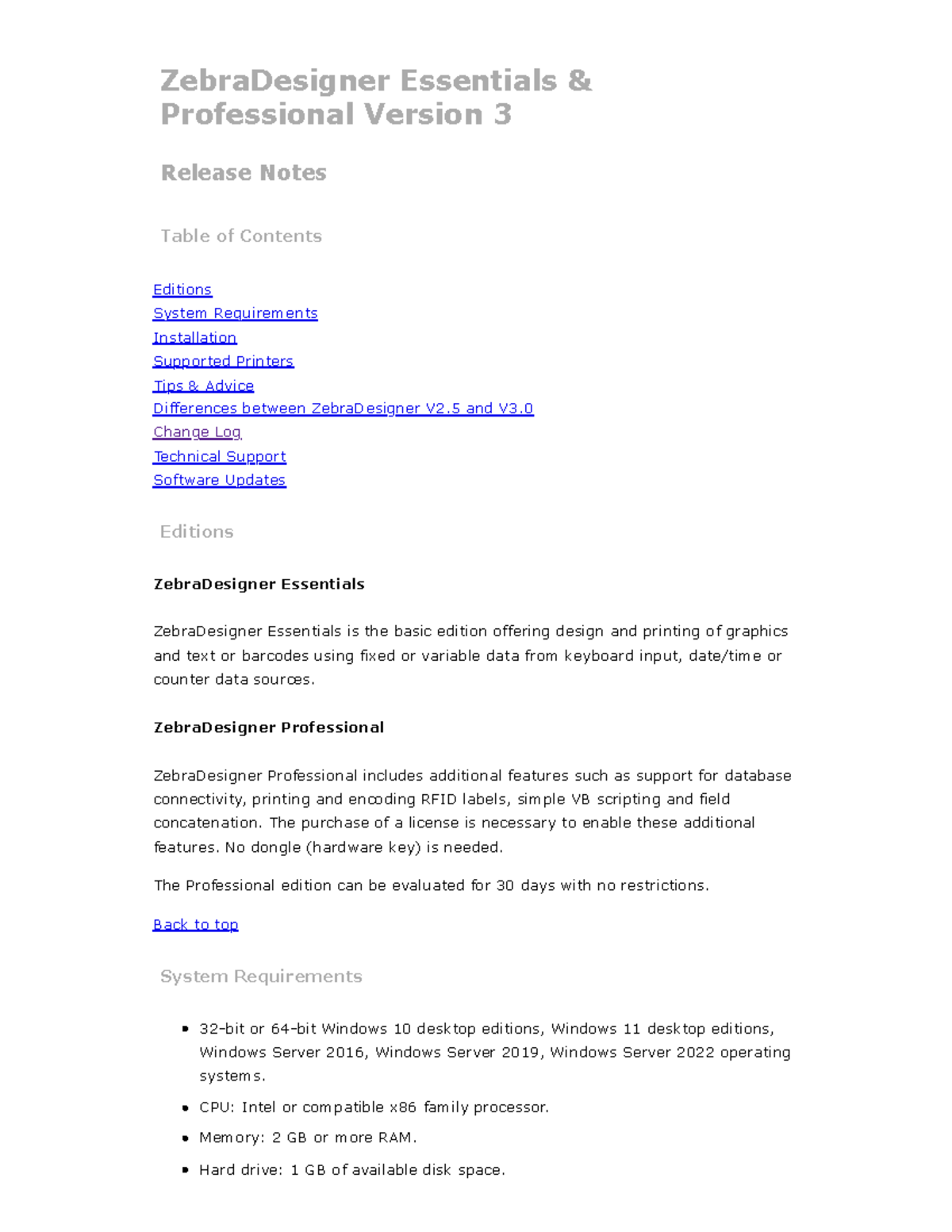 ZebraDesigner 3 Essentials & Pro 322611 Release Notes Summary - Studocu