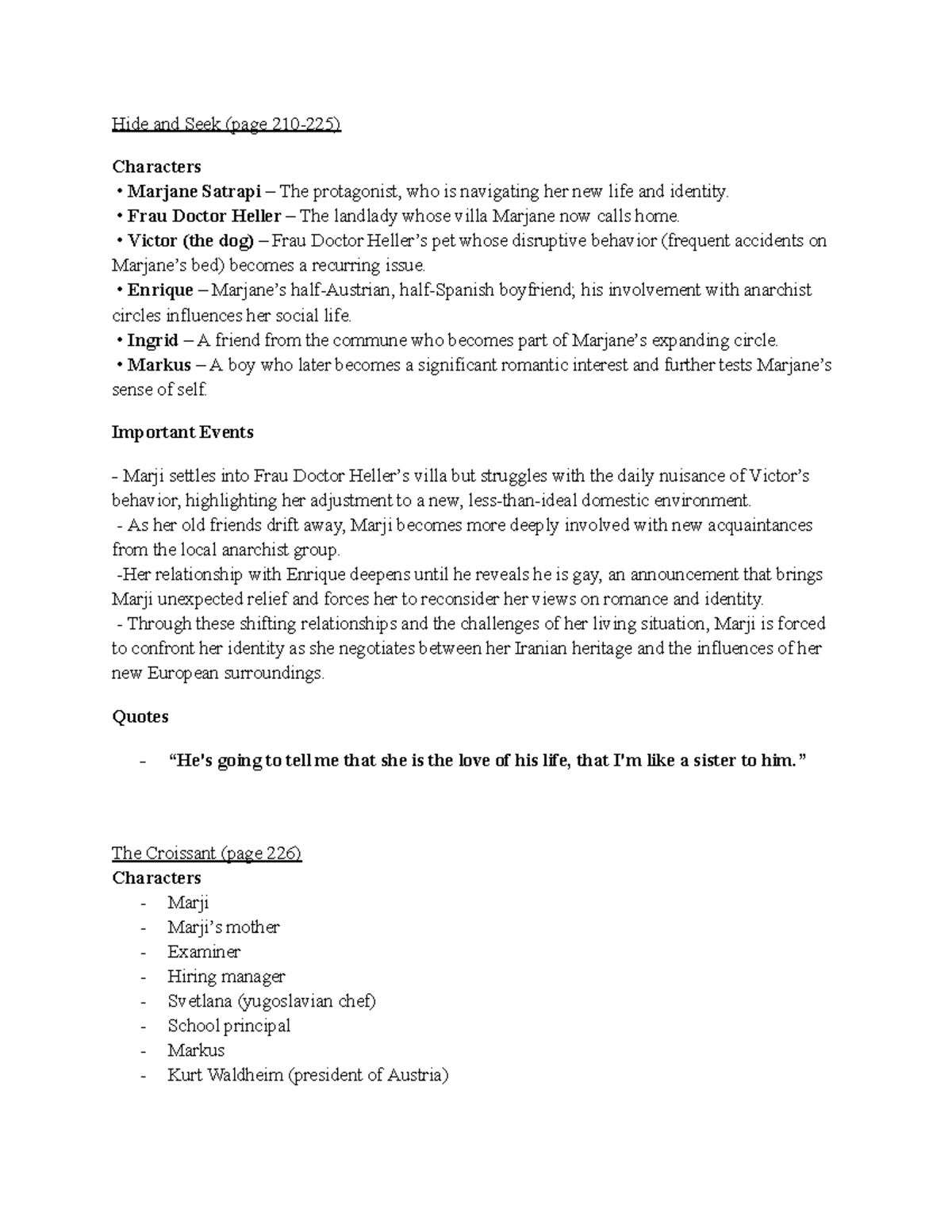 Persepolis Chapter Insights: Key Events & Characters Analysis - Studocu