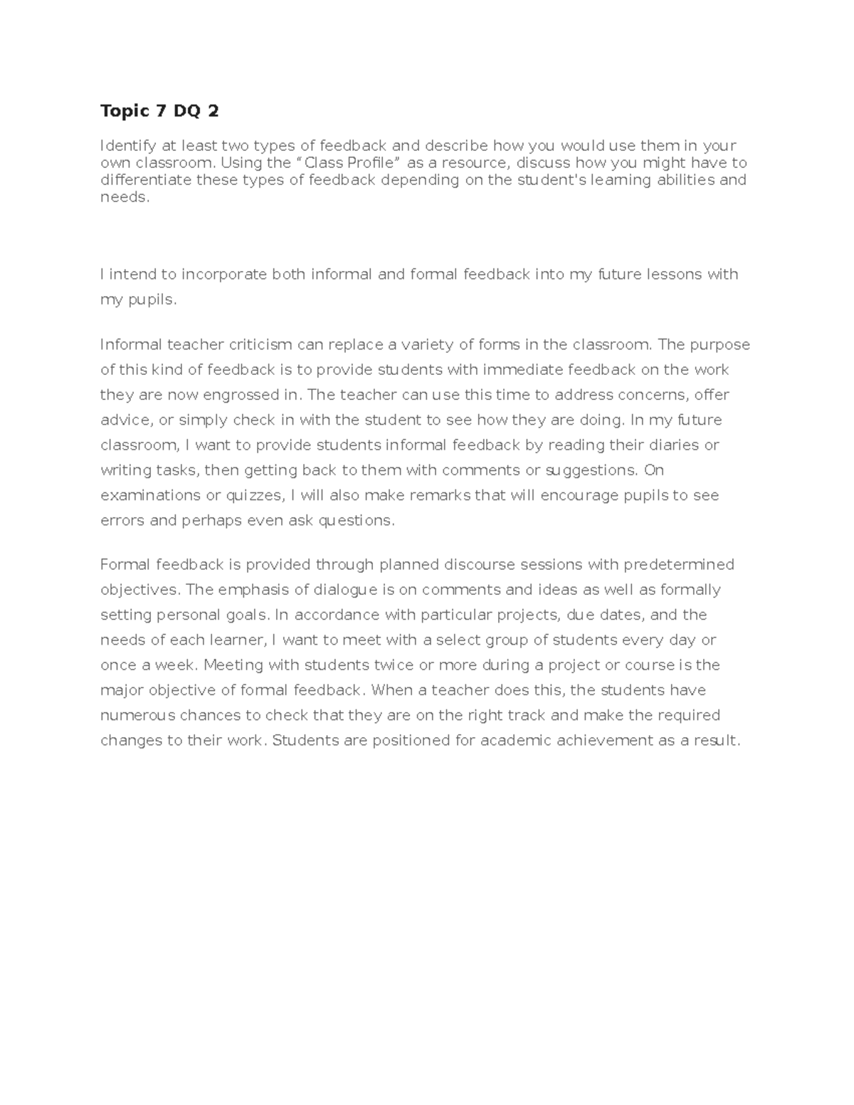 ELM- Topic 7 DQ 2 - Discussion Questions and Exclamations - Topic 7 DQ ...