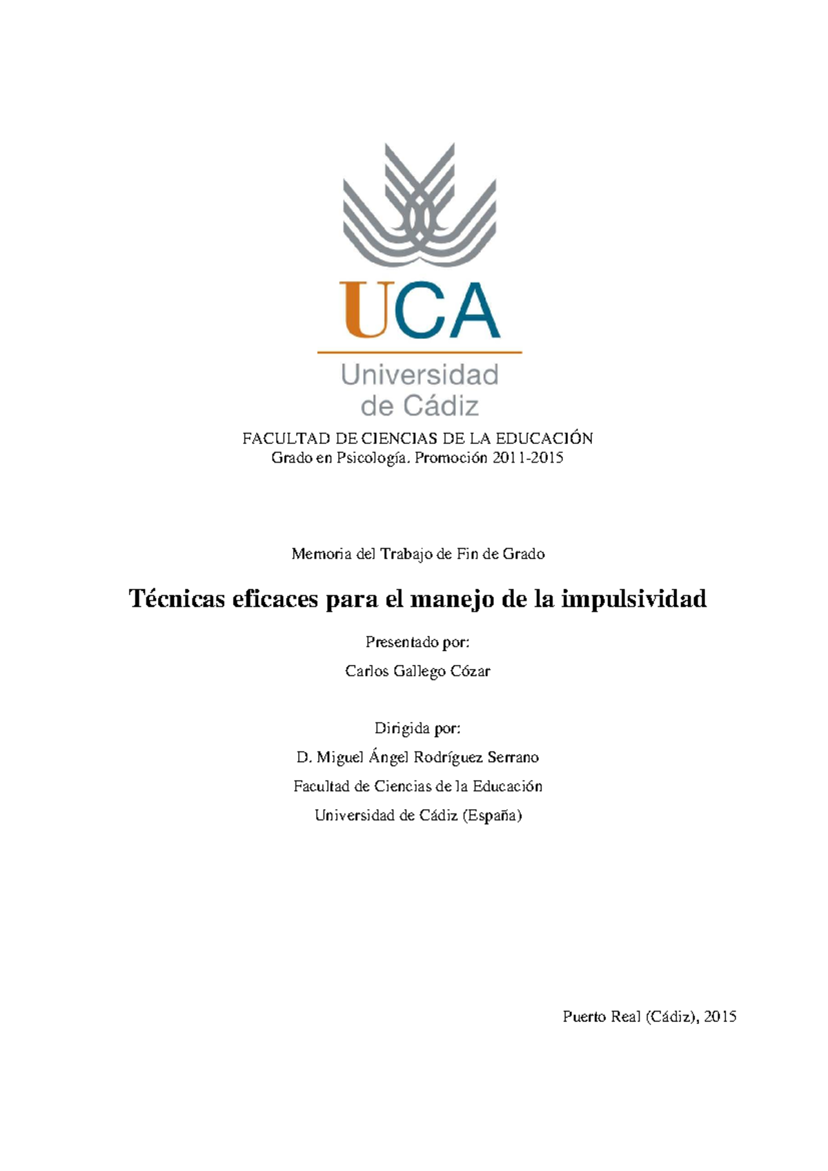 Técnicas Eficaces para el Manejo de la Impulsividad en Psicología (TFG ...