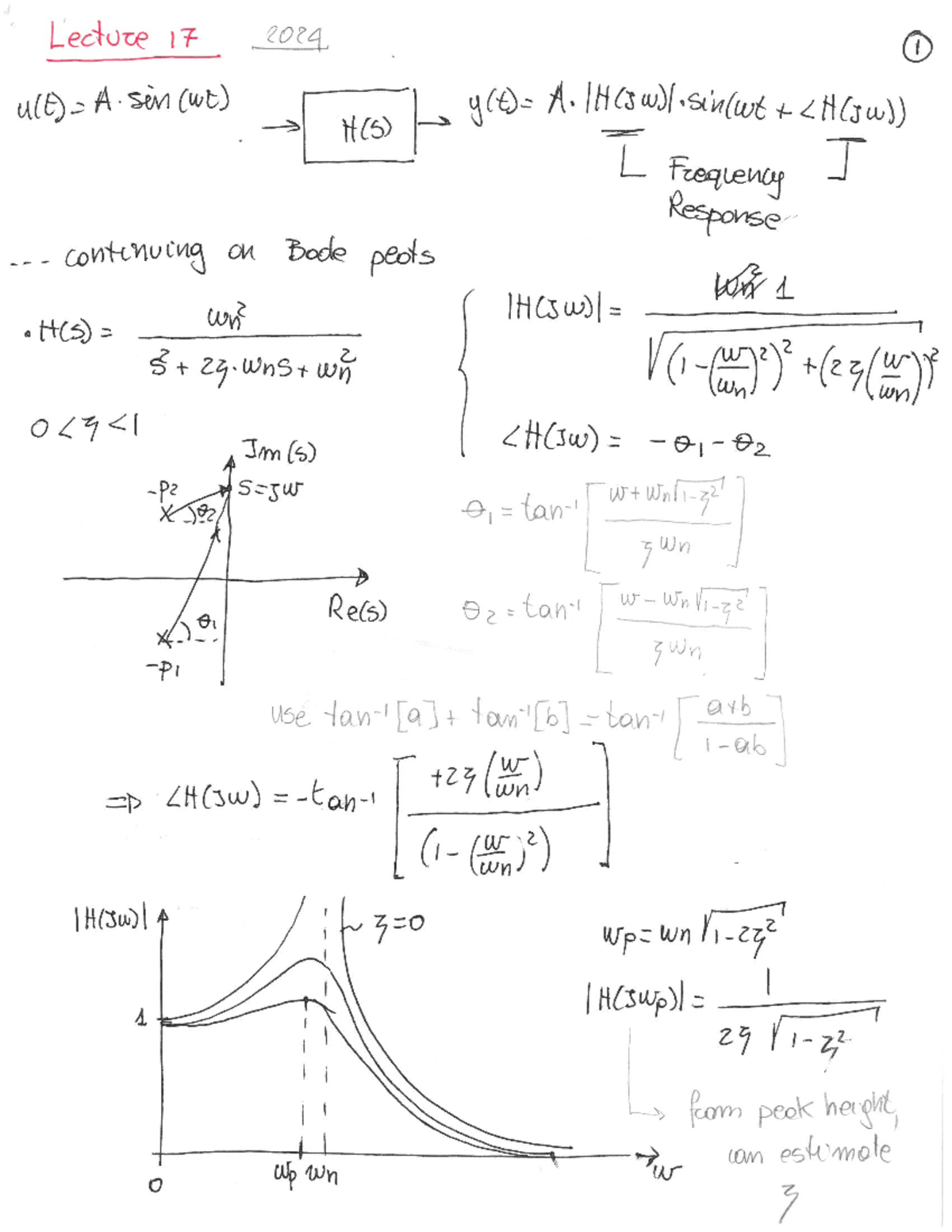 Lecture 17: Bode Plots and Frequency Response Analysis - Studocu