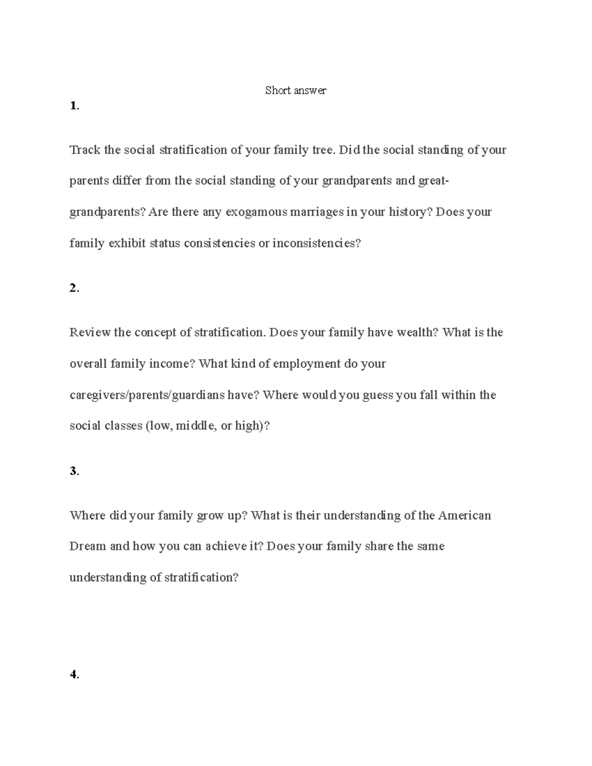 Sociological Insights: Exercise on Social Stratification Analysis - Studocu
