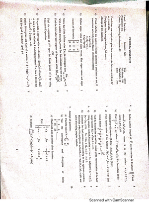 Maths-I Solution - Maths - PoU - Studocu