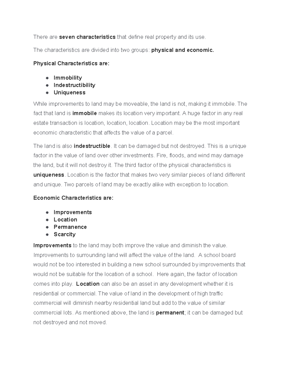 Characteristics of Real Estate: Physical & Economic Factors Explained ...