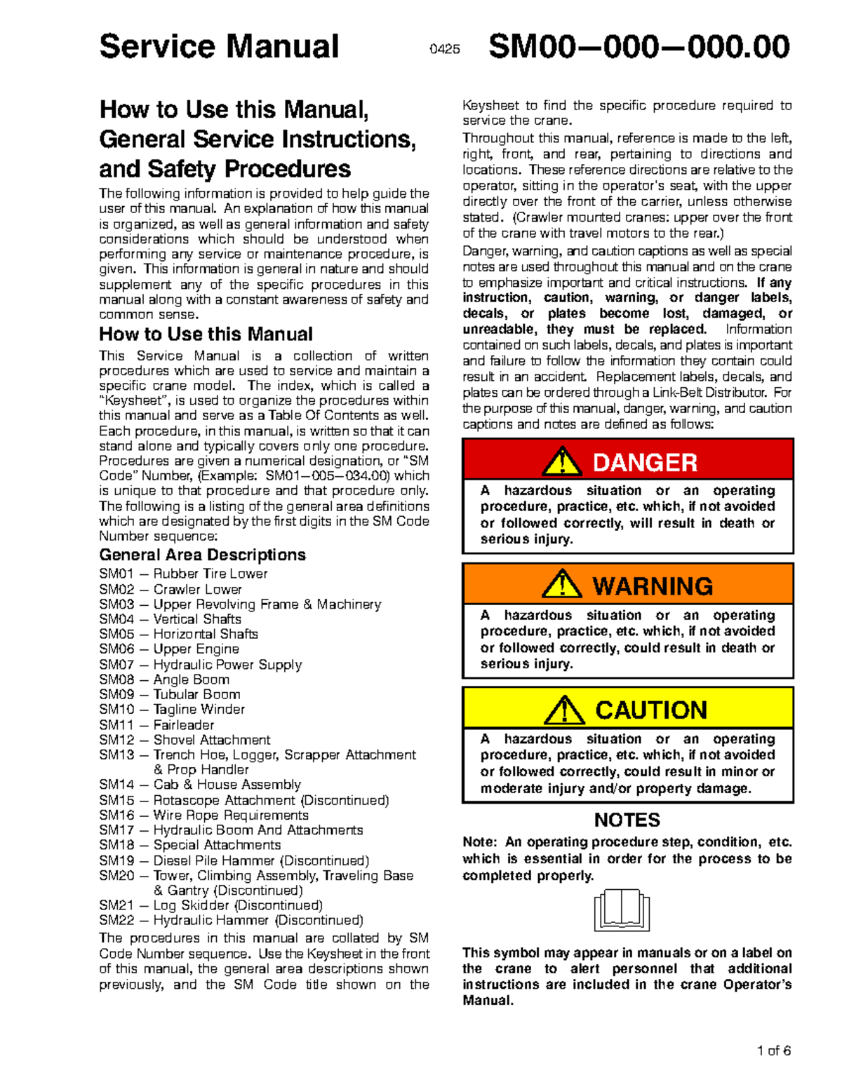 Service Manual SM00-000-000: General Instructions & Safety Procedures ...
