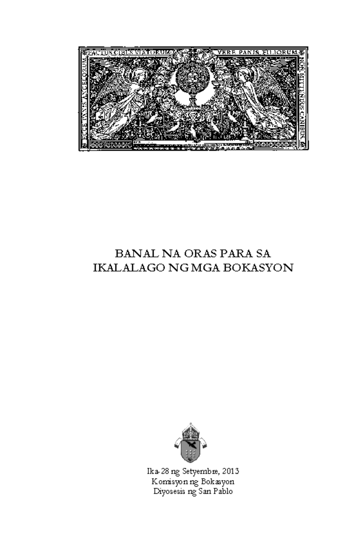 Pdfcoffee - yes - BANAL NA ORAS PARA SA IKALALAGO NG MGA BOKASYON Ika ...