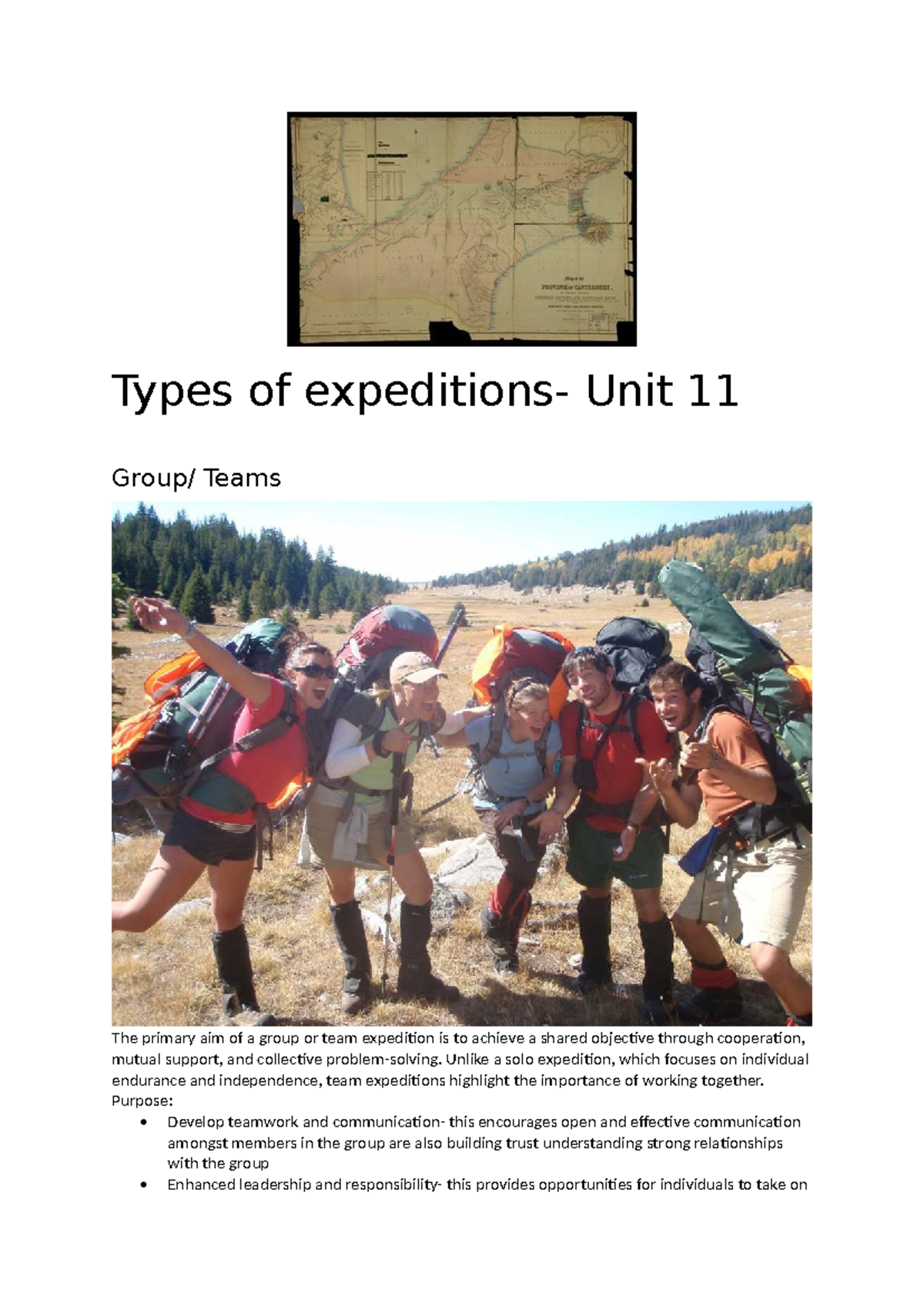 Types of Expeditions: Understanding Team Dynamics - Unit 11 - Studocu