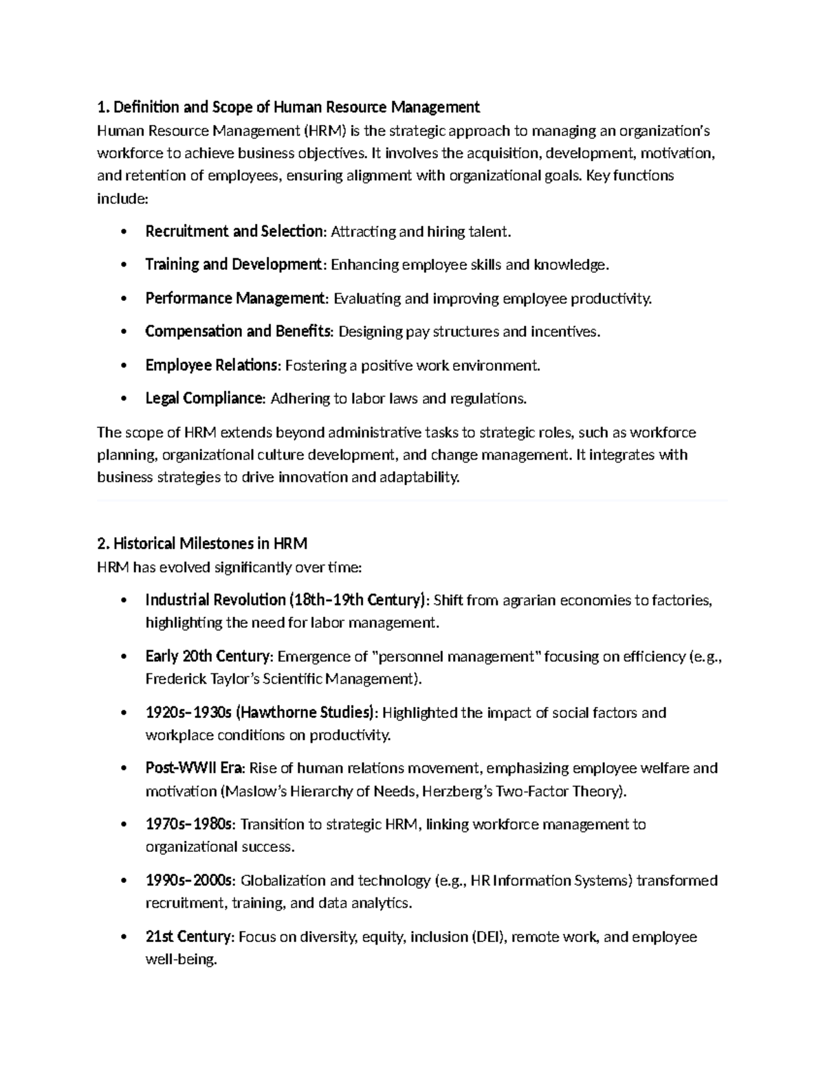Lesson 1- Introduction to HRM - Definition and Scope of Human Resource ...