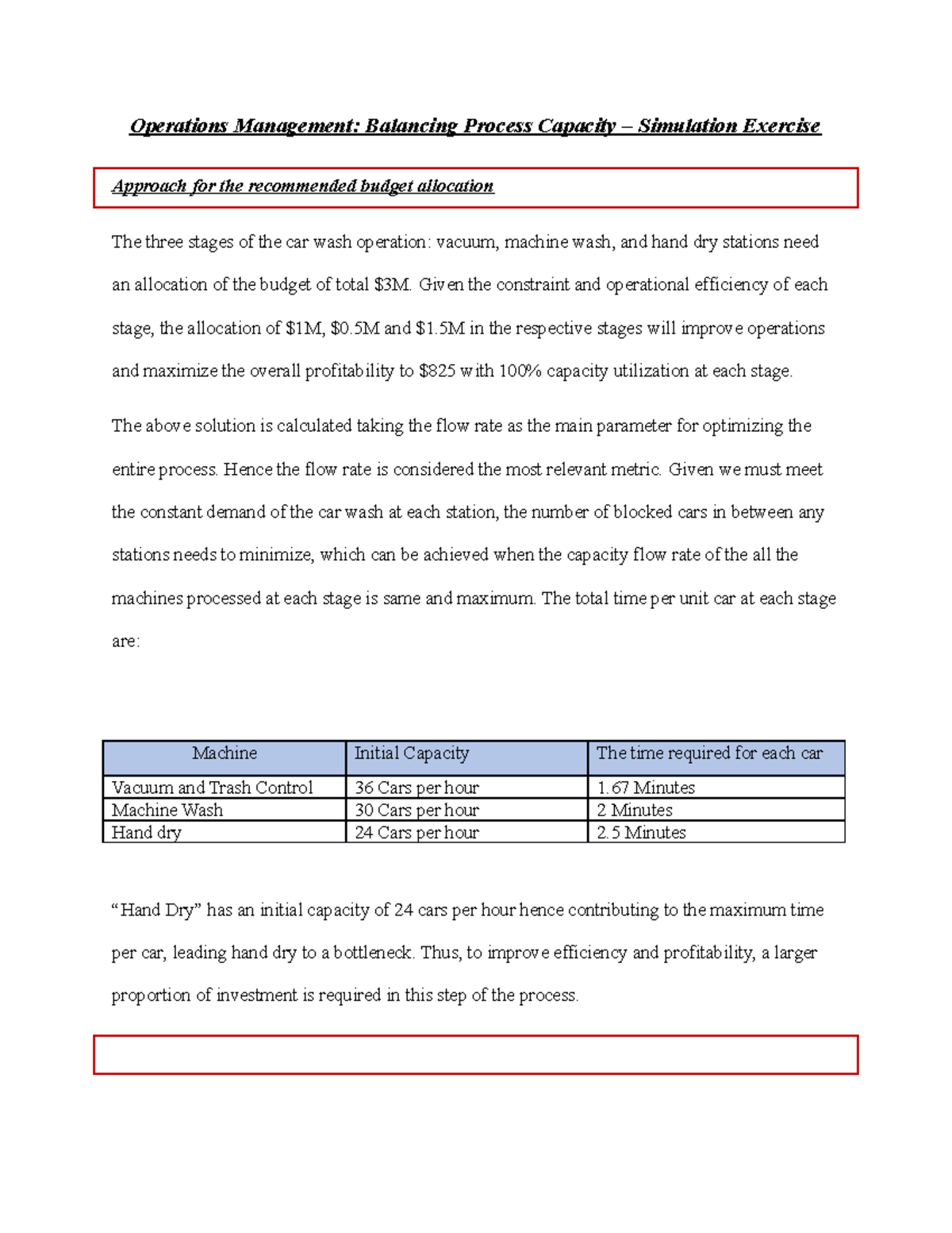 Operations Management Balance Capacity SImulation - Operations ...