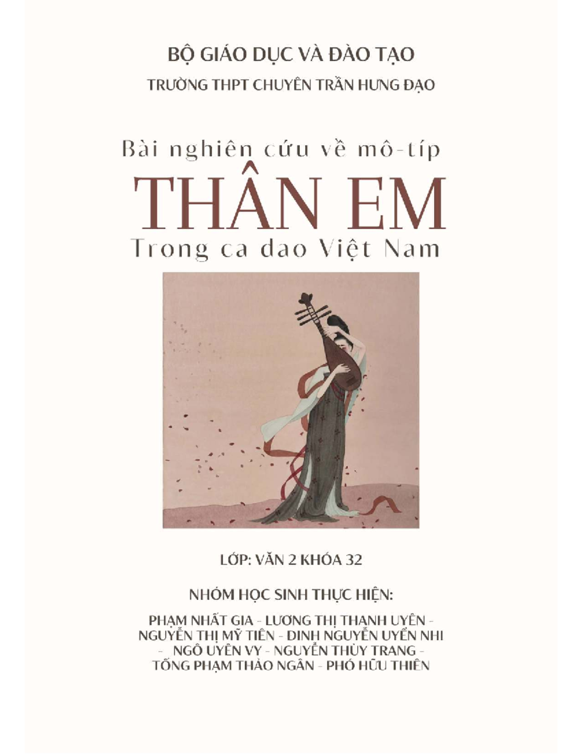 Nghiên Cứu Mô-Típ "Thân Em" Trong Ca Dao Việt Nam - Nhóm 2 - Studocu