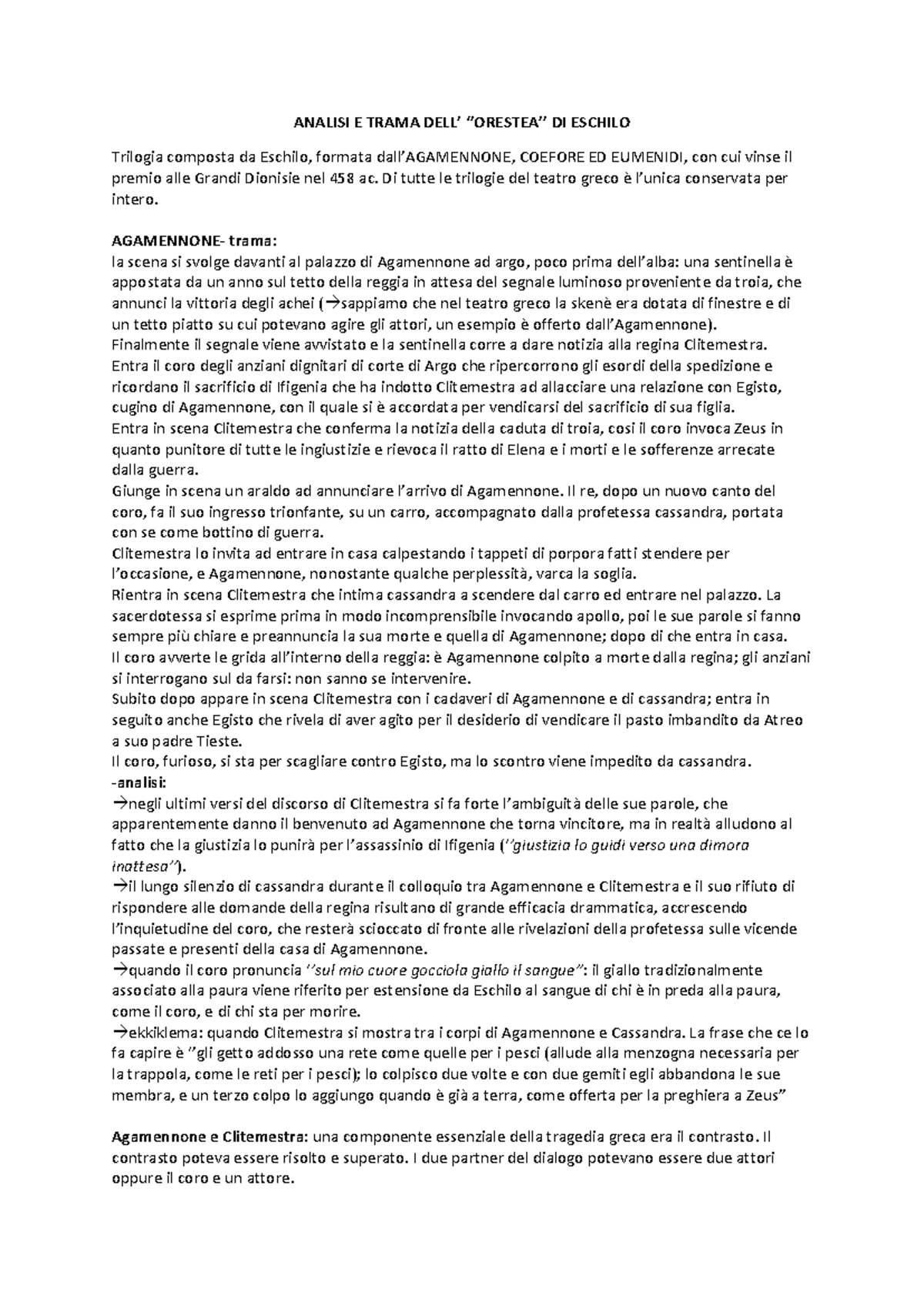 Orestea di Eschilo: Trama e Analisi Completa (Esame di Letteratura ...