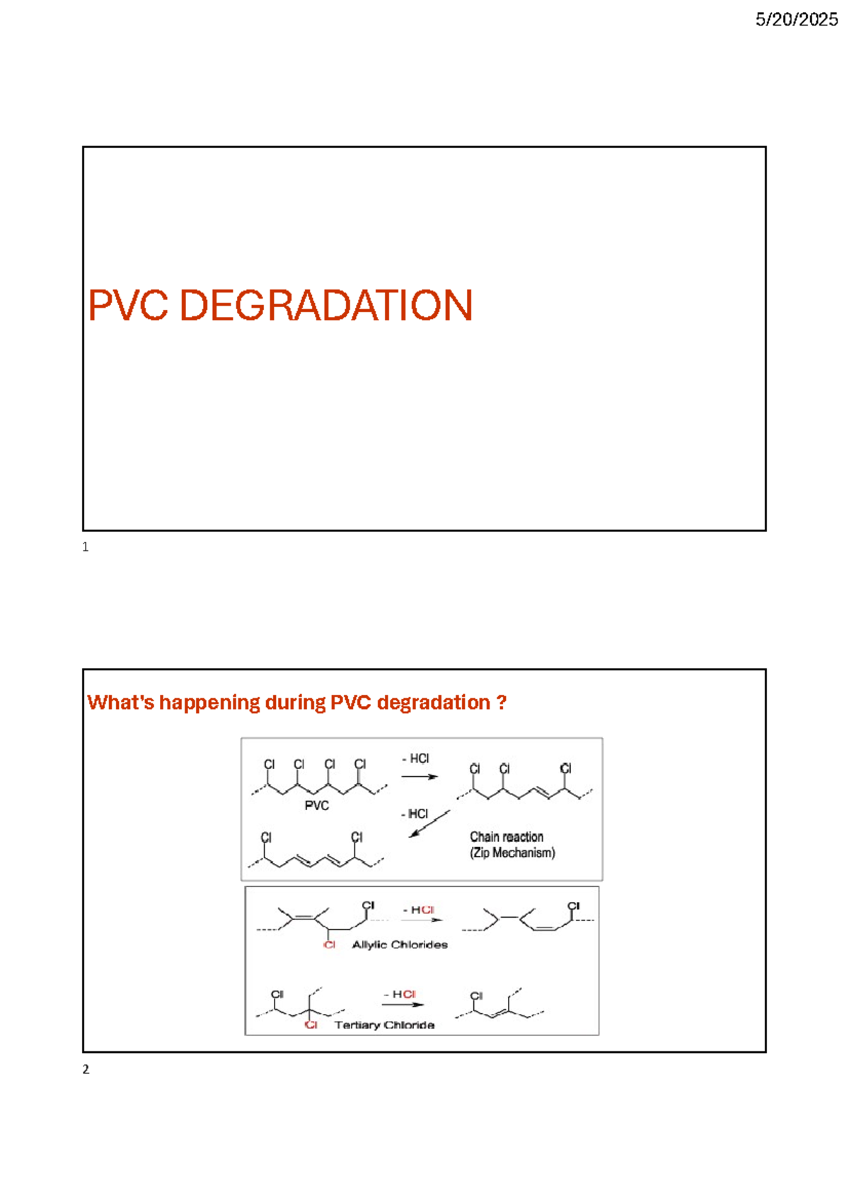 PVC Degradation: Mechanisms and Stabilization Strategies - Studocu