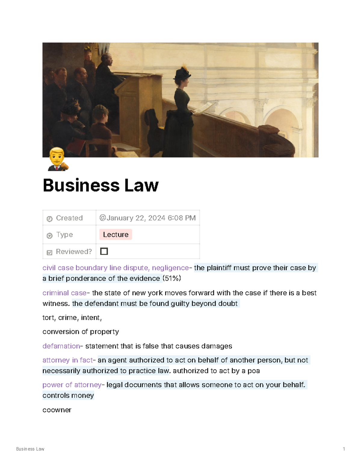 Business Law Lecture Notes - Professor P. Morgan - Studocu