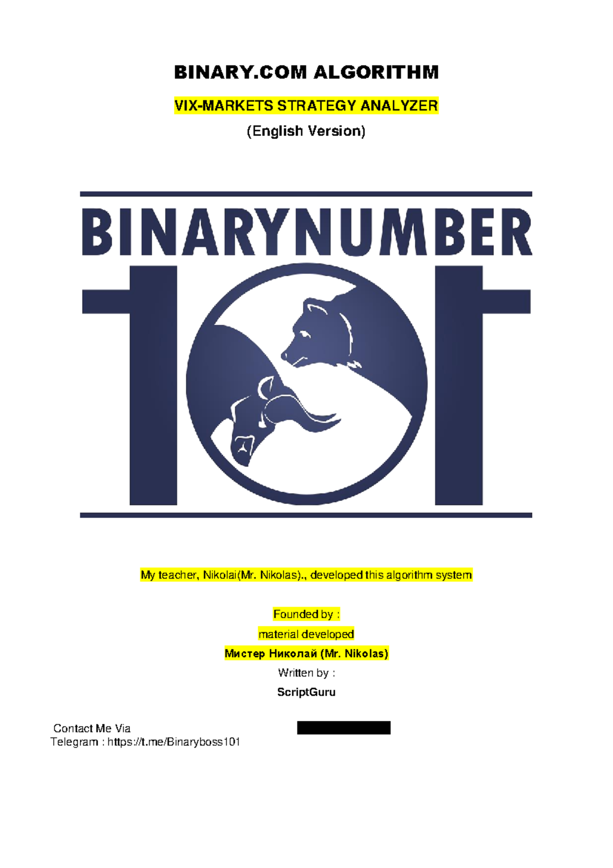 Binary.com Market Analyzer Tutorial Strategies-1 - BINARY ALGORITHM VIX-MARKETS STRATEGY ...