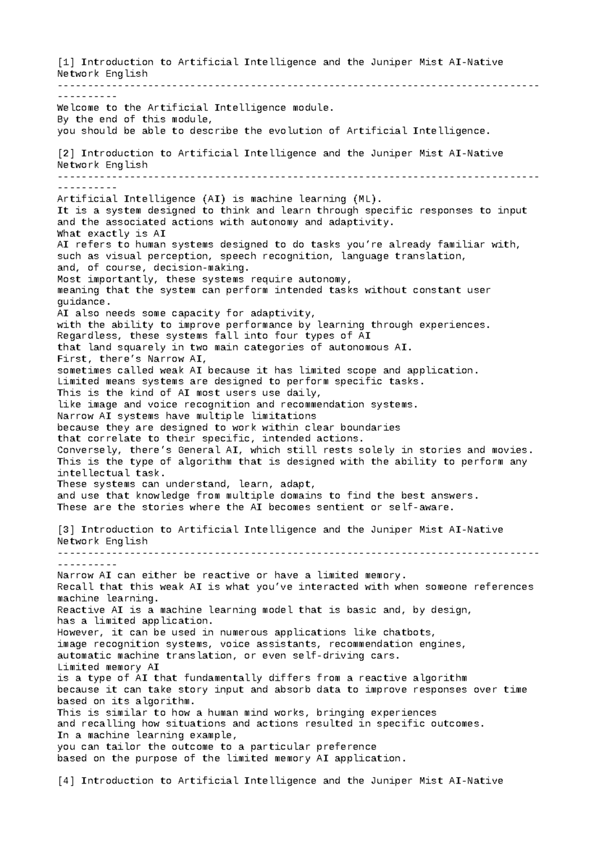 2. Introduction to AI and the Juniper Mist AI-Native Network - Studocu