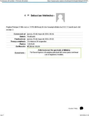 Cuestionario del módulo 5 Revisión del intento - CCoommeennzzaaddoo eell jueves, 30 de mayo de ...