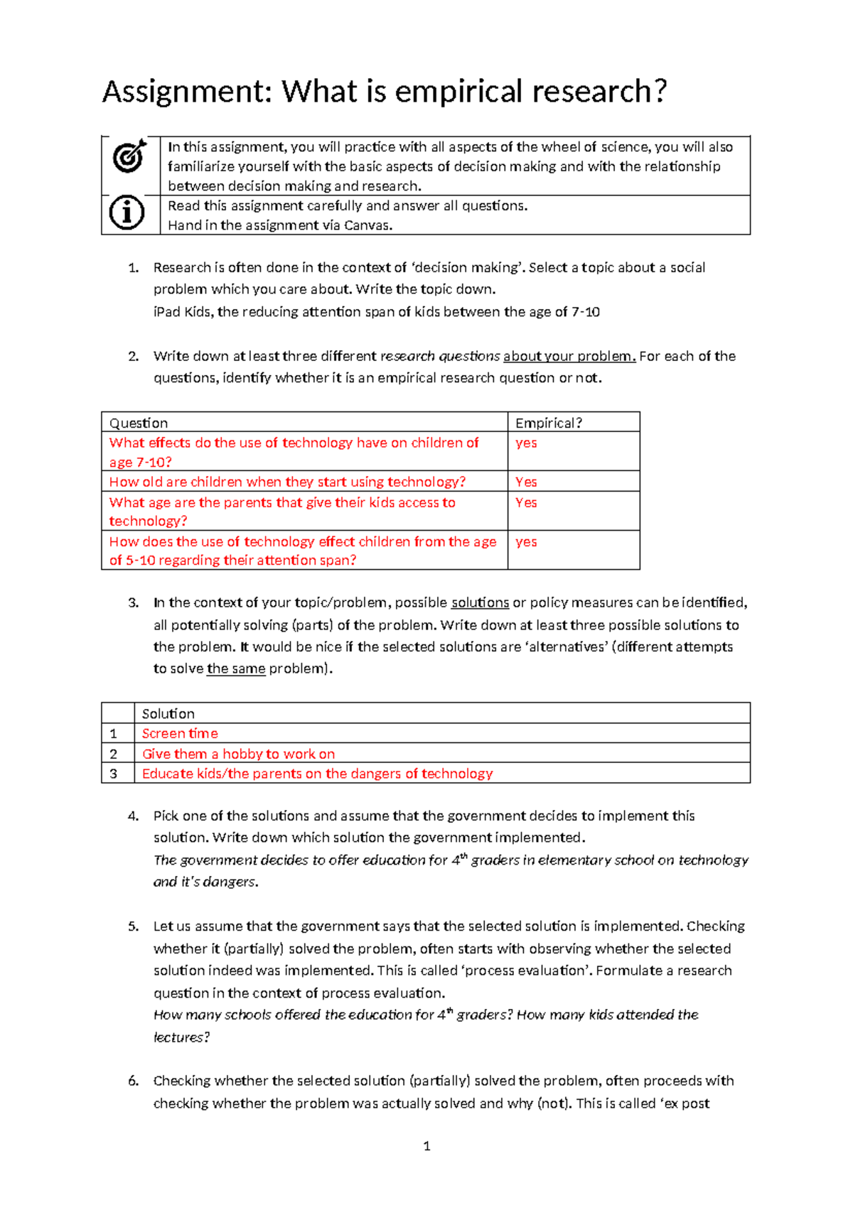 Assignment 1: Empirical Research on Technology's Impact on Kids - Studeersnel