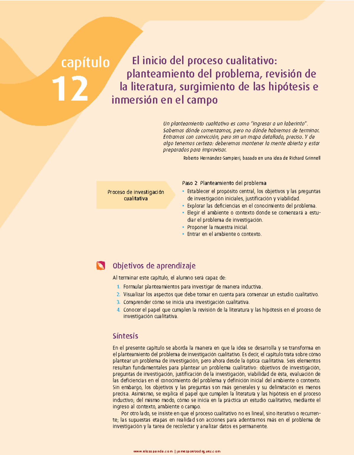 Metodología de la Investigación (CAP 12): Inicio del Proceso Cualitativo - Studocu