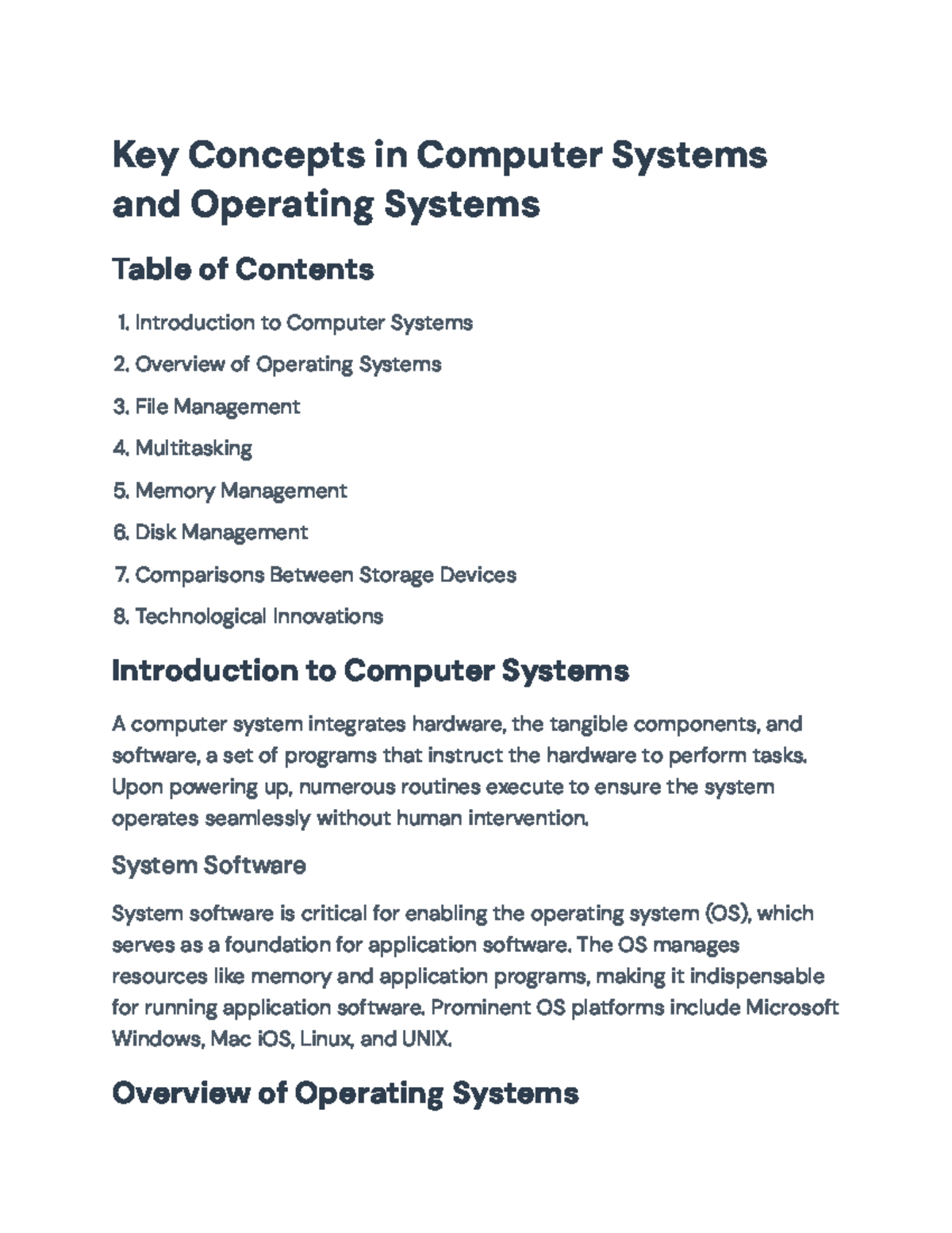 Key Concepts in Computer Systems and Operating Systems (CSE 101) - Key Concepts in Computer ...