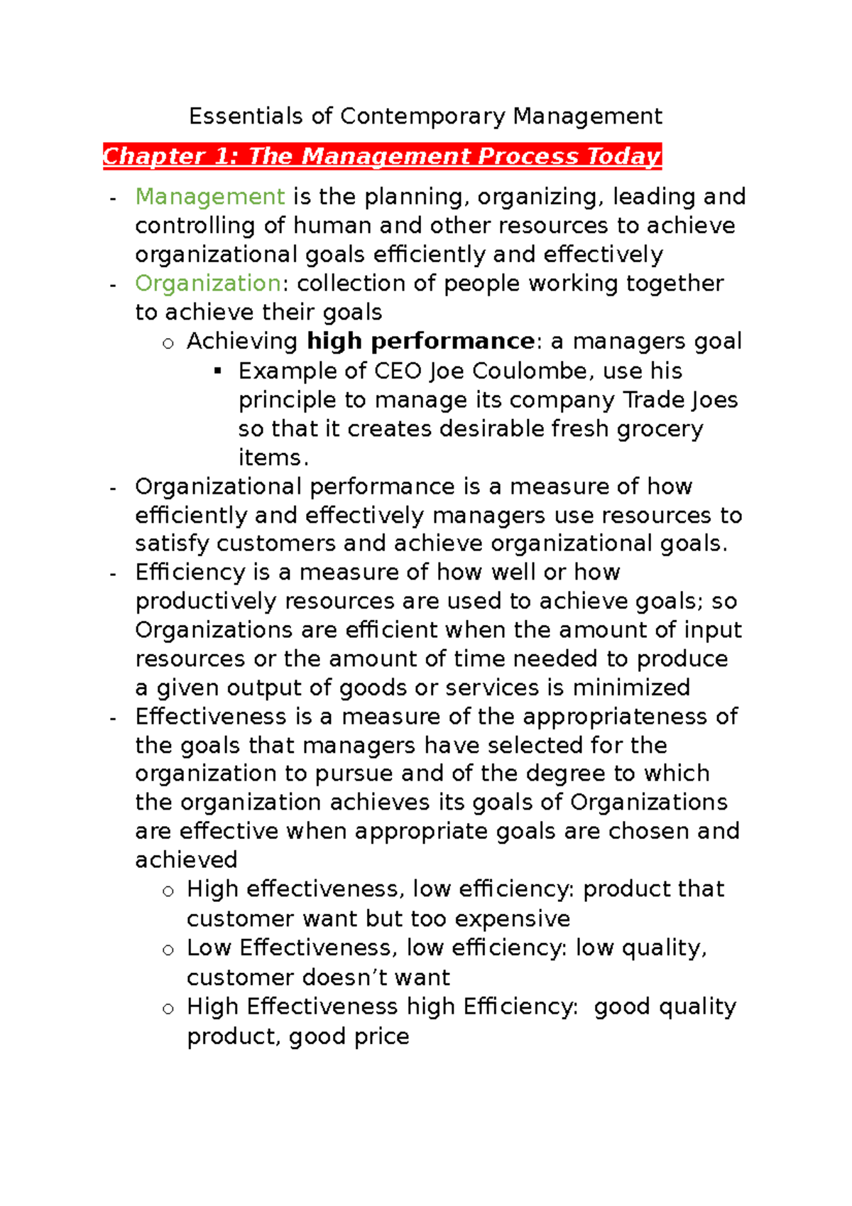 Essentials of Contemporary Management (CMGT 101) - Chapter Overview ...