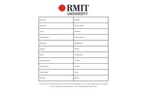 Sample for the assignment 1 - RMIT International University Vietnam ...