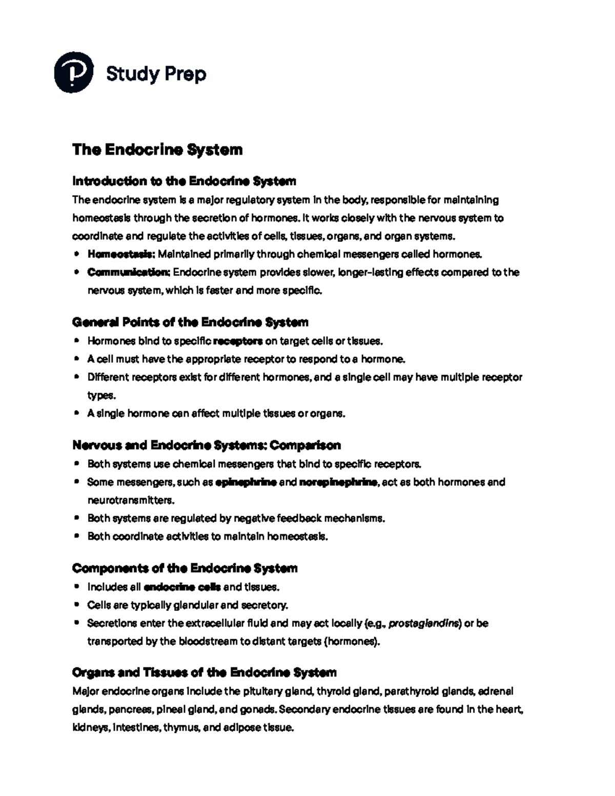 Anatomy & Physiology: Endocrine System Study Guide Notes 6 - Studocu