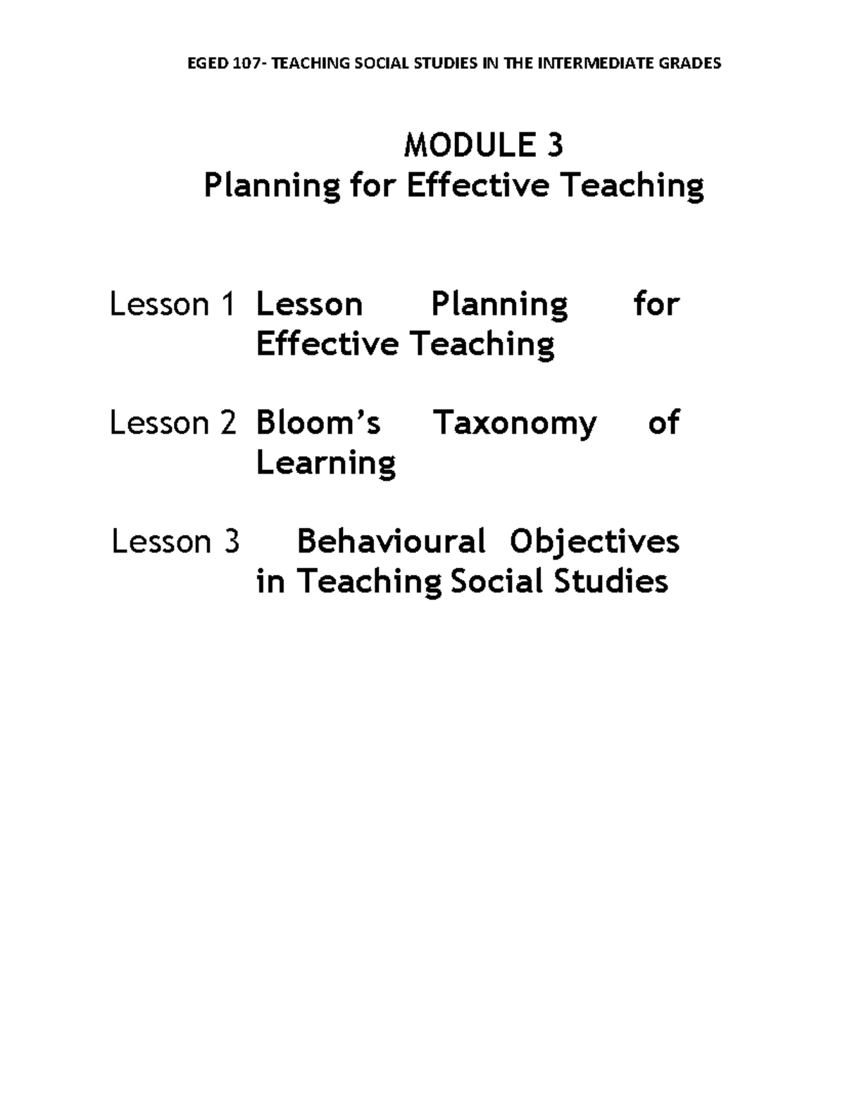 Module-III - for social studies major - EGED 107- TEACHING SOCIAL ...