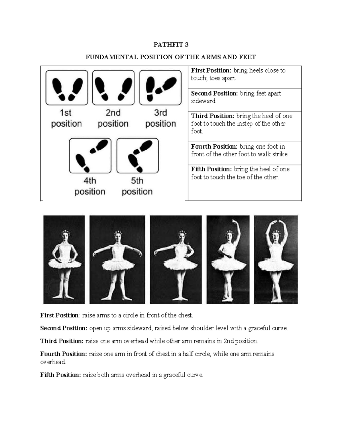 PATHFIT 3 Basic Dance Steps and Common Dance Terms - Studocu