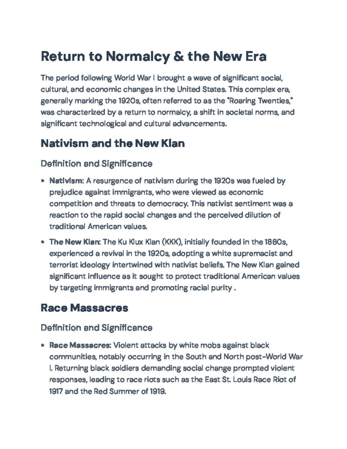 The Roaring Twenties: Socio-Cultural Changes and Challenges (HIST 101 ...