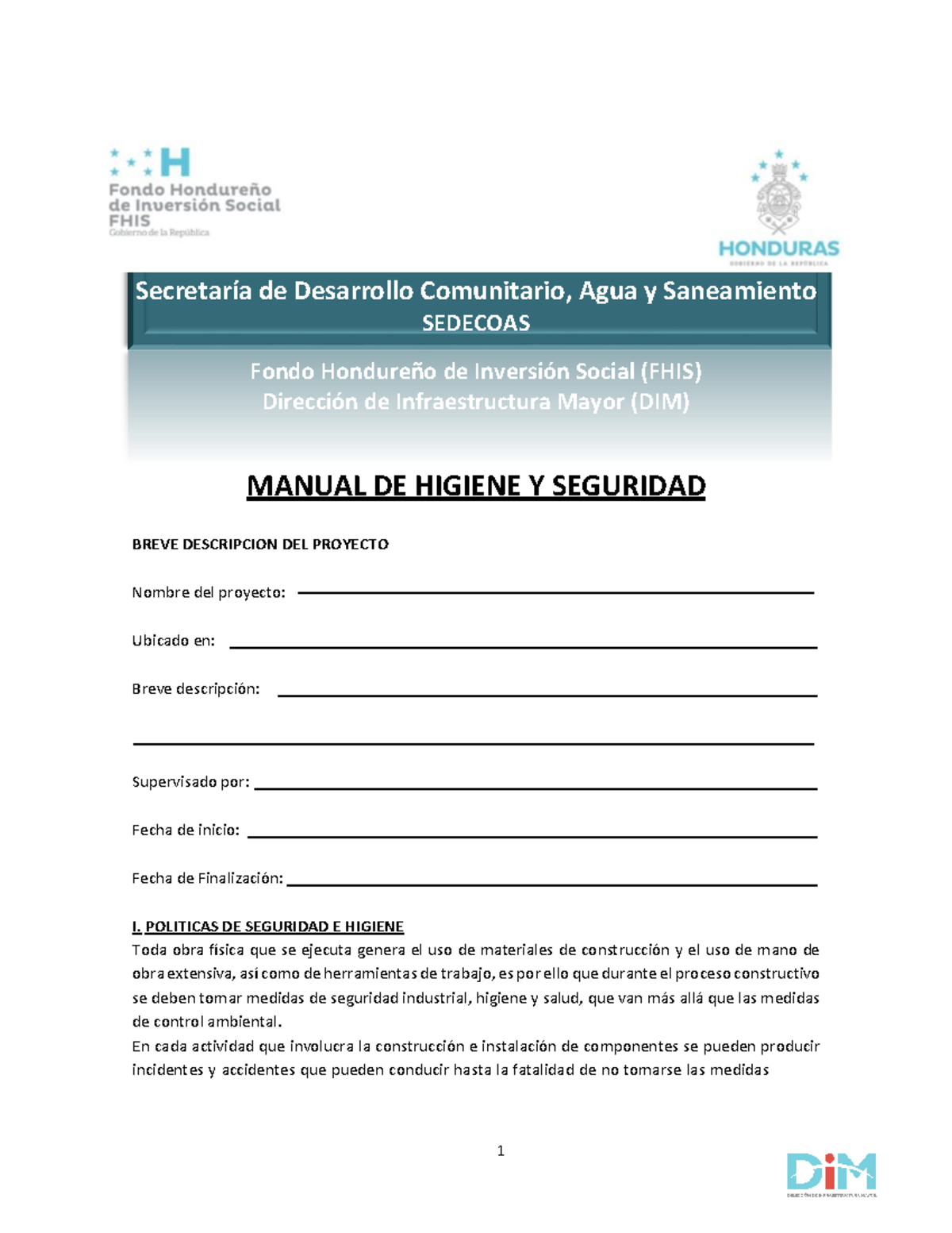 Manual de Higiene y Seguridad Ambiental 2024: Políticas y Prácticas - Studocu