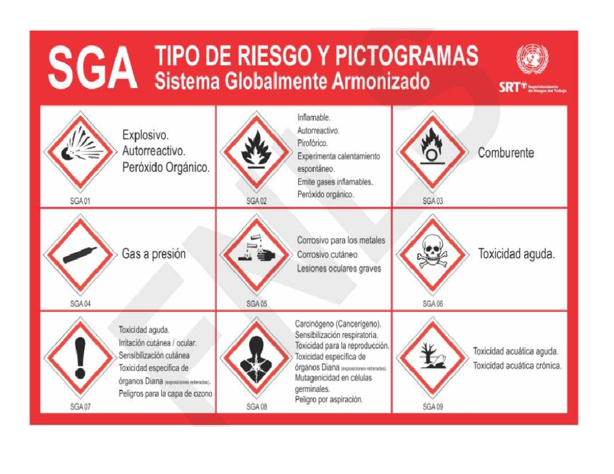 DS 57 SGA 00 - Resumen de Tipos de Riesgo y Pictogramas SGA - Studocu