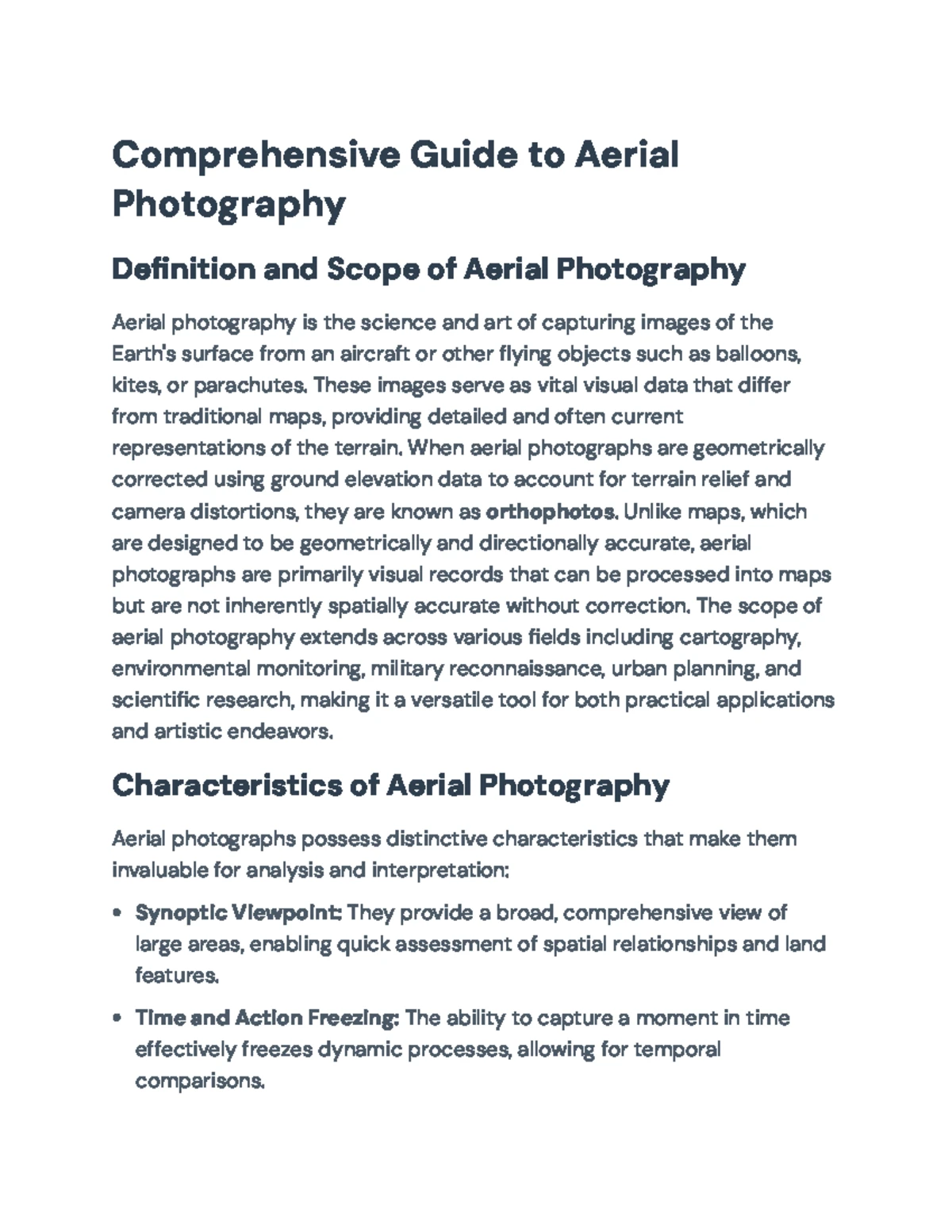 Comprehensive Guide to Aerial Photography and Photogrammetry (AP101 ...