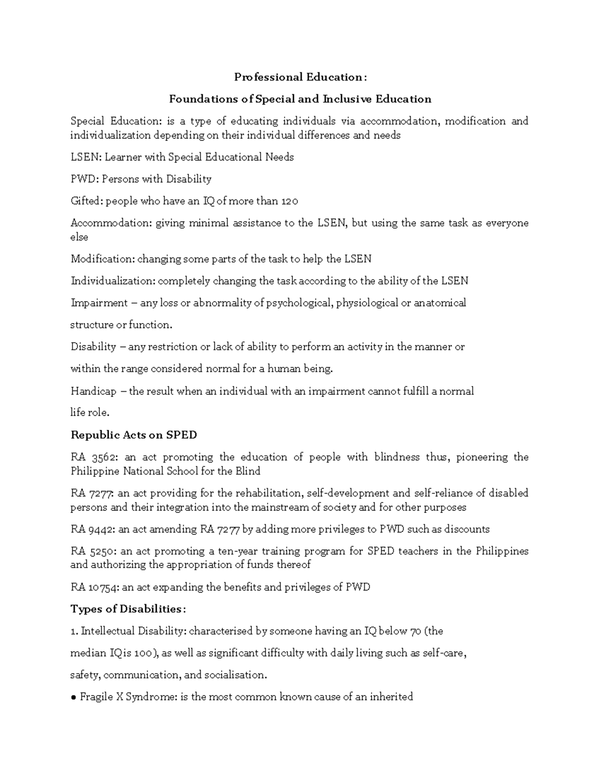 CBRC-PED-10 - Foundations of Special & Inclusive Education Study Guide ...