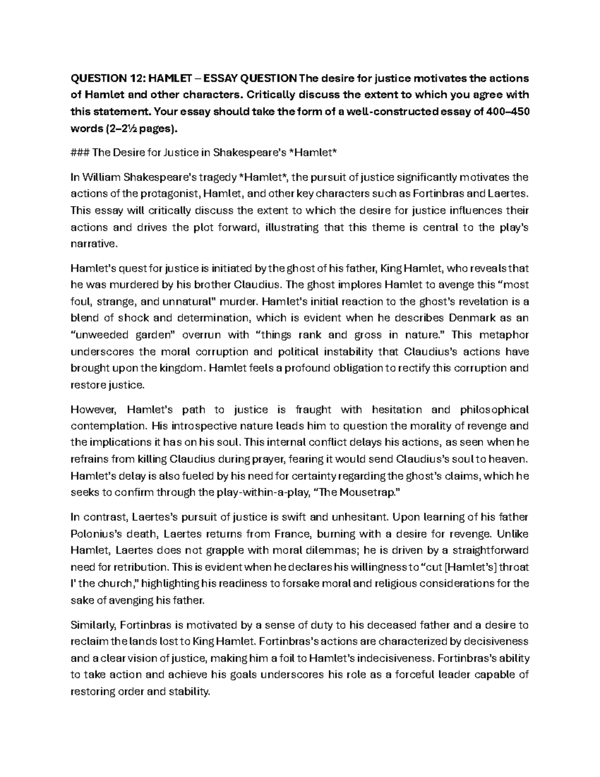 Hamlet Essay Questions and Critical Analyses: A Comprehensive Guide ...