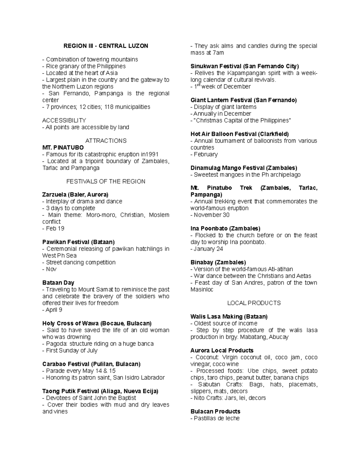 Central Luzon-NCR Final - REGION III - CENTRAL LUZON Combination of ...