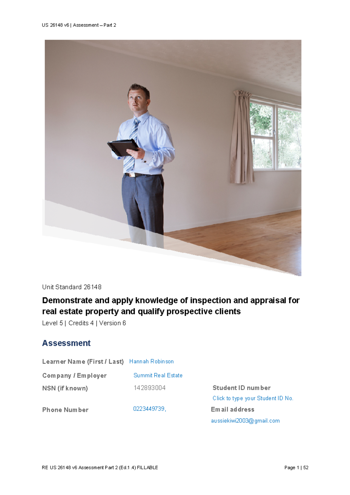 RE 26148 v6 Assessment Part 2: Inspection & Appraisal Knowledge - Studocu