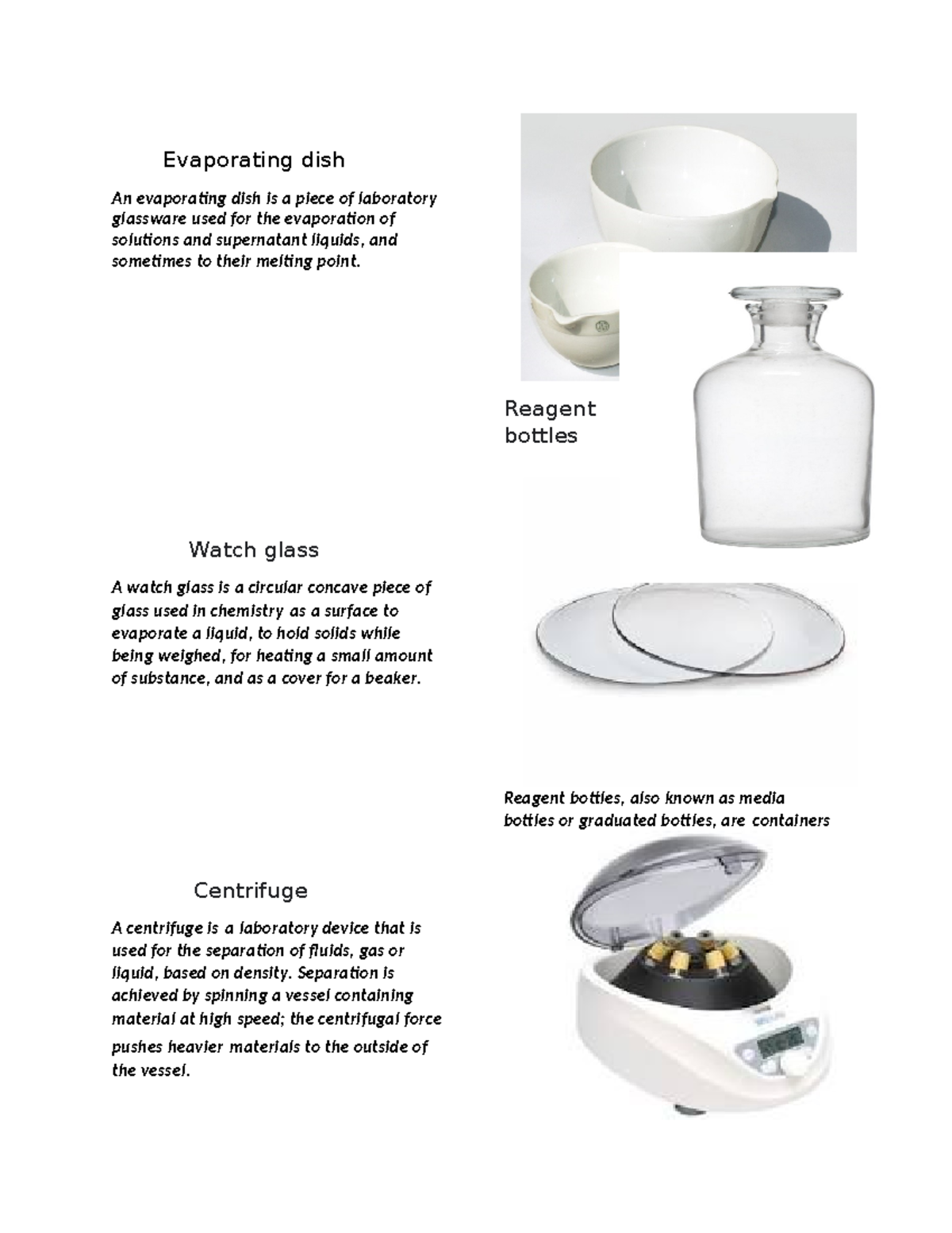 Lab Apparatus Overview: Evaporating Dish, Watch Glass & Centrifuge ...