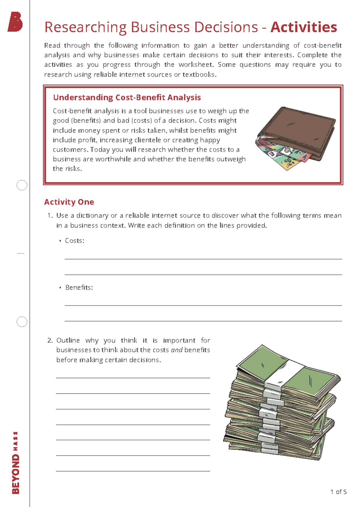 Researching Business Decisions Activities: Analysis & Impacts - Studocu