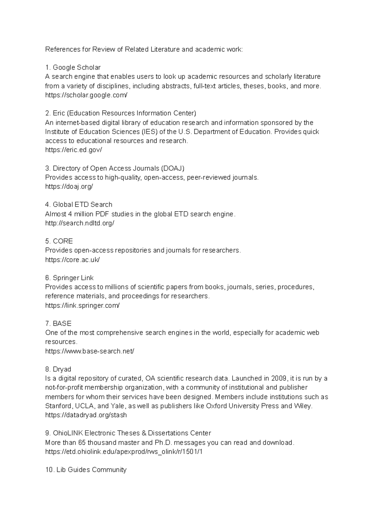 RRL Resources for Academic Research and Literature Review - Studocu