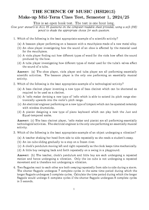 HSI2013 Sem 2 Finals 2324 - THE SCIENCE OF MUSIC (HSI2013) End-of-Term ...